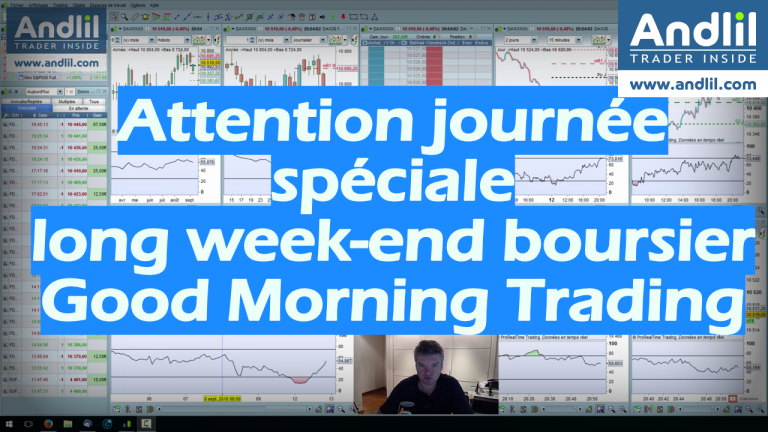 Attention journée spéciale, long week-end boursier, Good Morning Trading